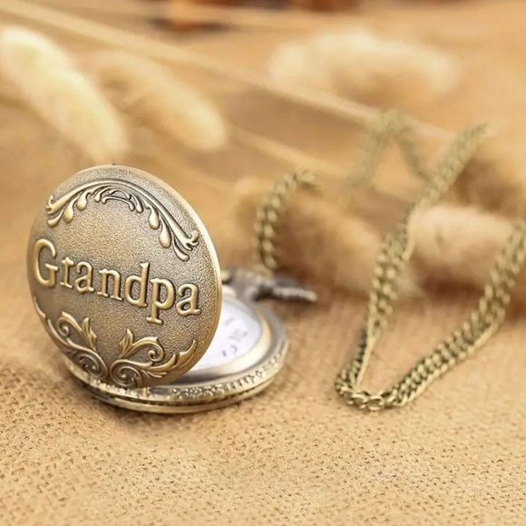 Accessories | Vintage Grandpa Bronze Pocket Watch With Chain | Poshmark